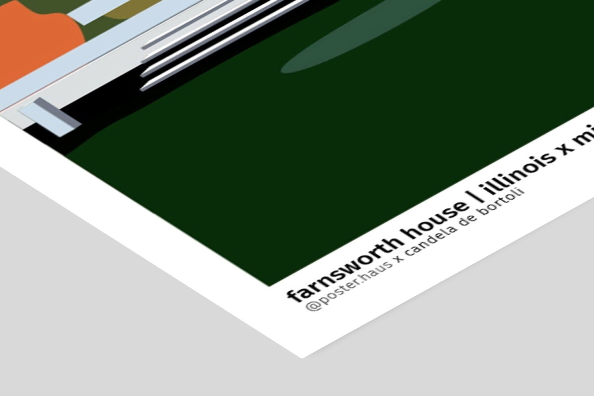 Poster & Frame アートポスター 50×70cm Farnsworth house-Day – CHLOROS