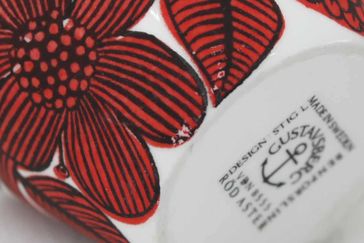Stig Lindberg スティグリンドベリ Aster アスター 赤 レッド コーヒーカップソーサー – CHLOROS